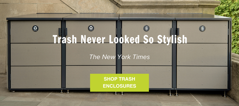 Modern trash enclosures and package lockers. Rats hate us.